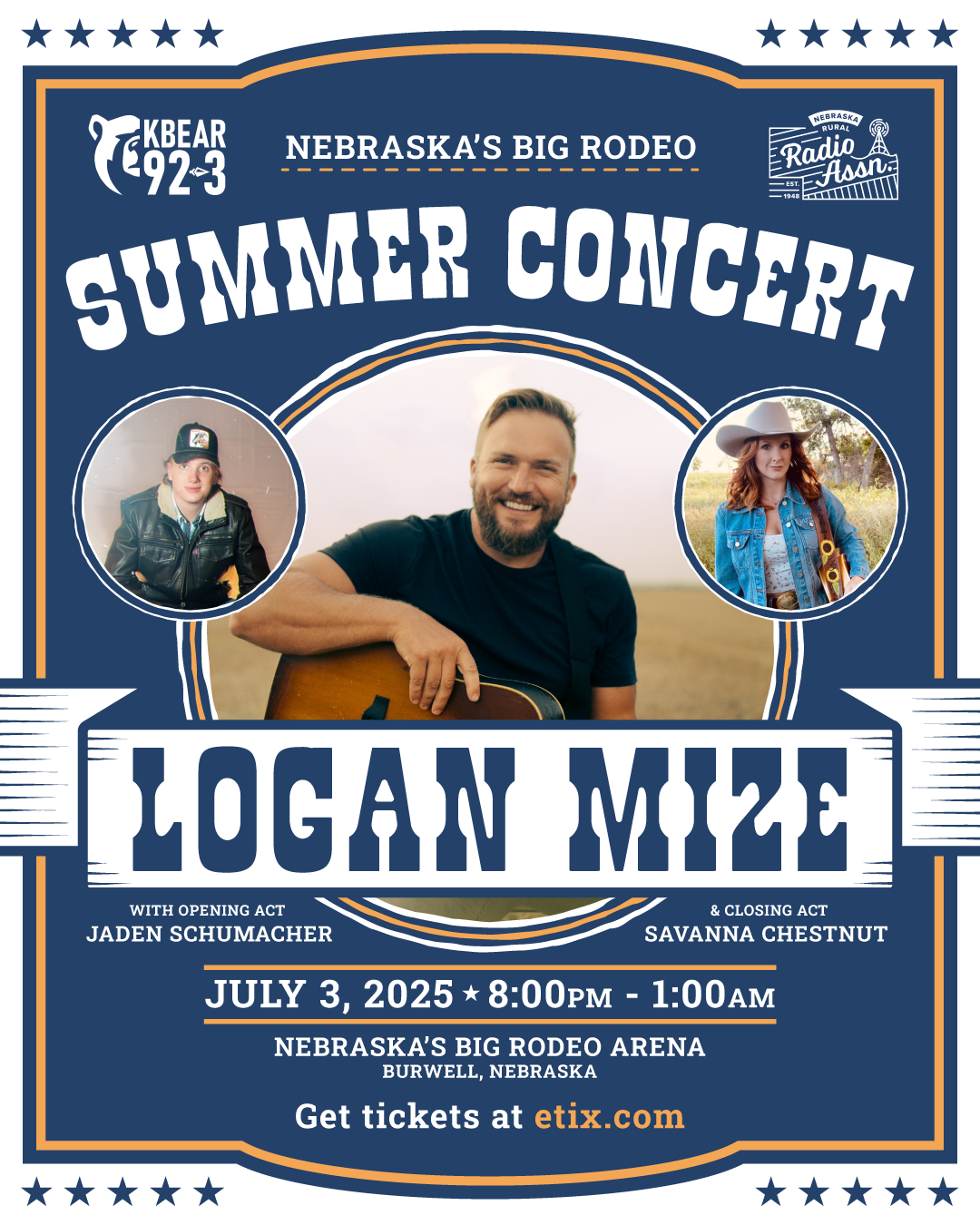 Nebraska’s Big Rodeo Summer Concert with Logan Mize - KBEAR 92.3