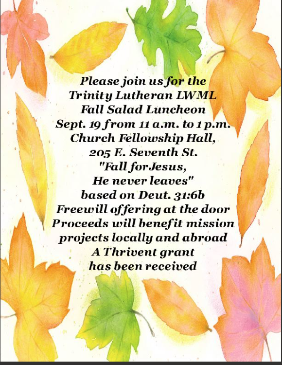 KRVN 880 – KRVN 93.1 – KAMI - Fall Salad Luncheon/LWML/Trinity Luthern ...