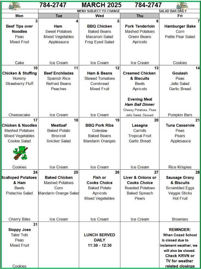 KRVN 880 – KRVN 93.1 – KAMI - Cozad Grand Generation Center’s Menu for ...