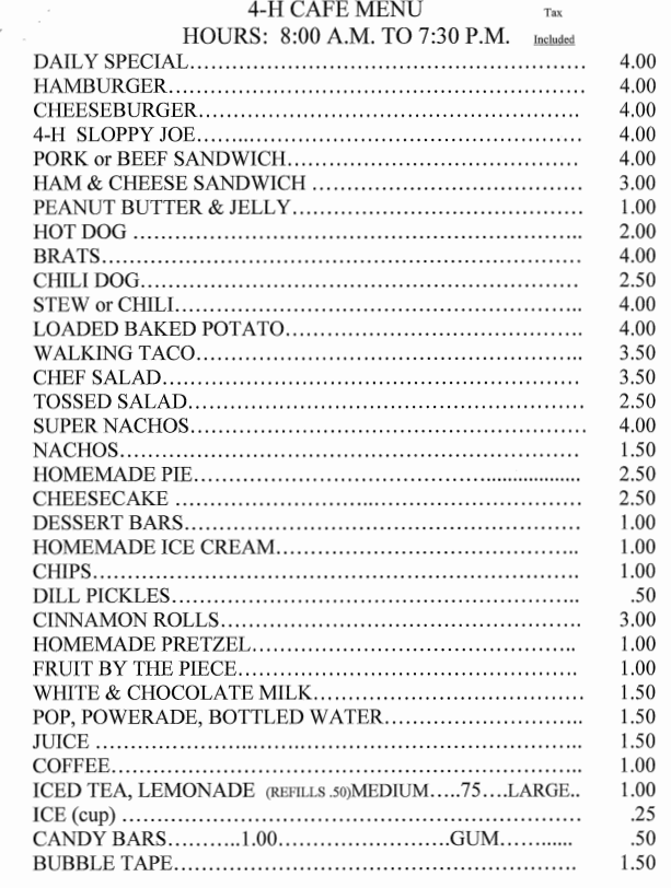 KRVN 880 – KRVN 93.1 – KAMI - 4-H Cafe Menu/ Dawson County Fairground ...