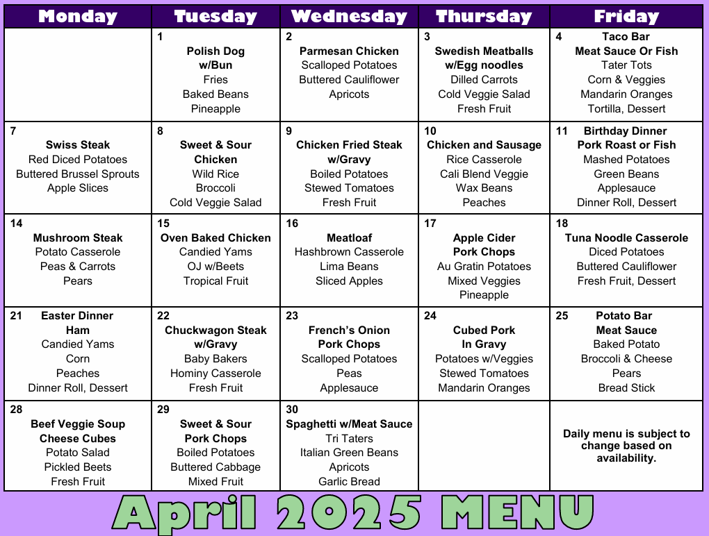 KRVN 880 – KRVN 93.1 – KAMI - Lexington Grand Generation Center Menu