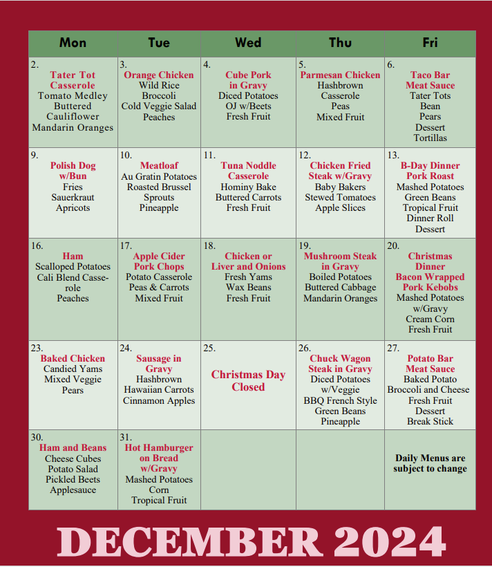 KRVN 880 – KRVN 93.1 – KAMI - December Menu/ Grand Generation Center ...