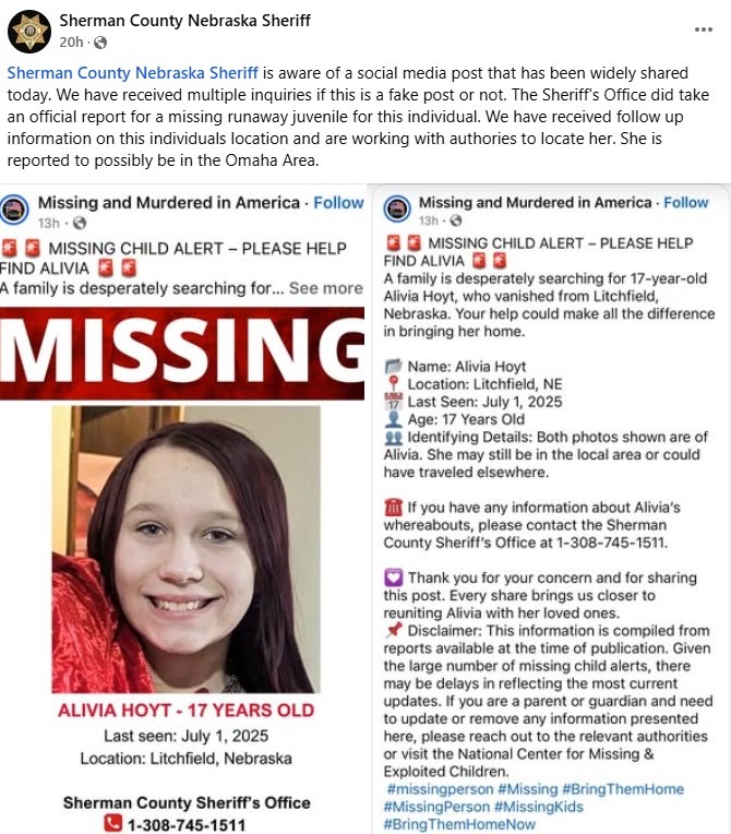KRVN 880 – KRVN 93.1 – KAMI - Missing juvenile from Sherman County