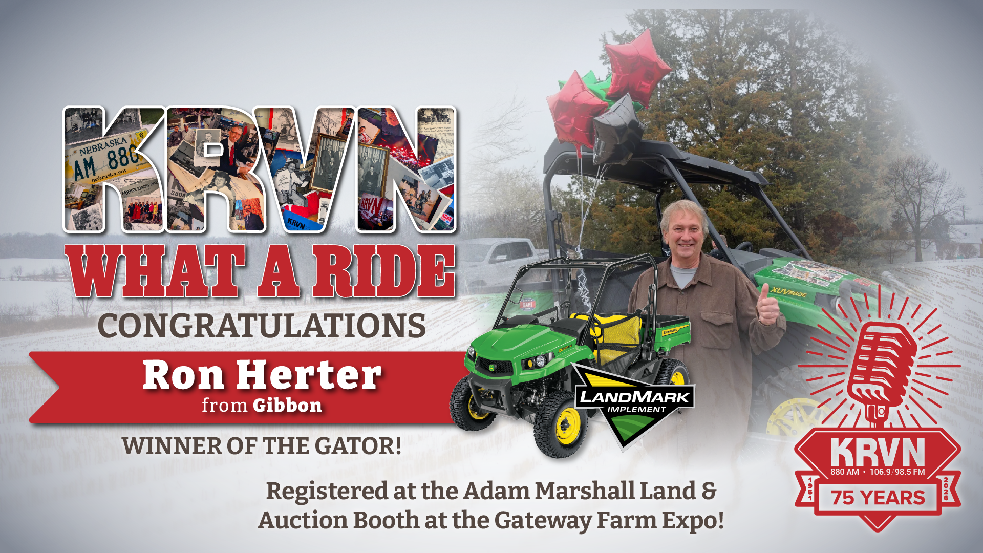 KRVN 880 – KRVN 93.1 – KAMI - Gibbon man wins KRVN What a Ride John ...