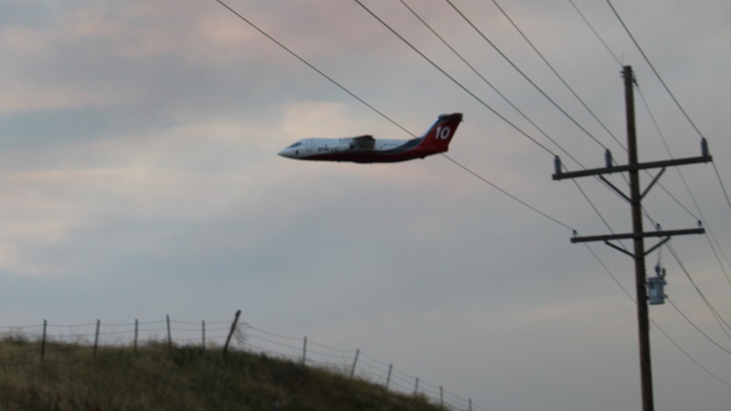 Firefighters Battling Wildfire in Hills South of Melbeta and McGrew