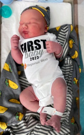 Noah Welcomed as Regional West First Baby of 2023