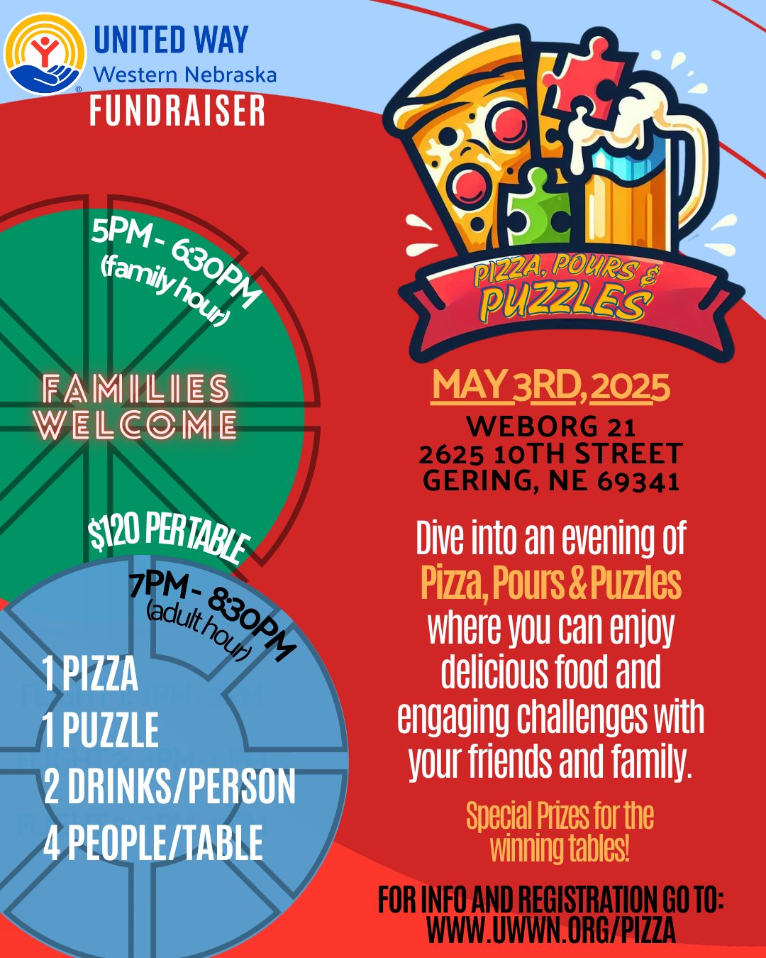 United Way Announces Pizza, Pours and Puzzles Fundraiser