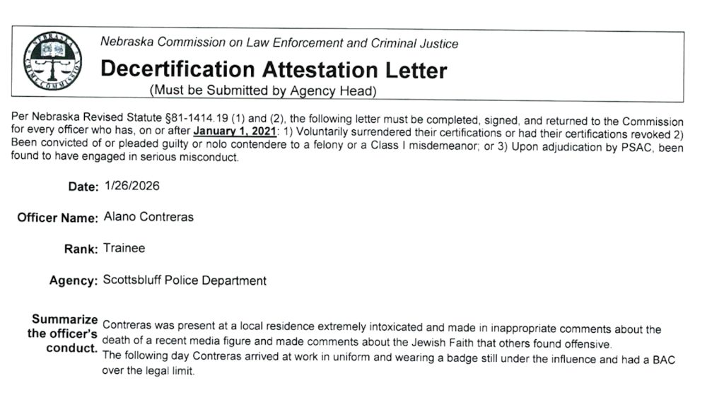 KNEB-AM 960 AM – 100.3 FM - Scottsbluff Police Trainee Decertified from ...